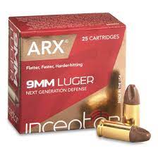 Inceptor Preferred Defense Ammunition 9mm Luger 65 Grain