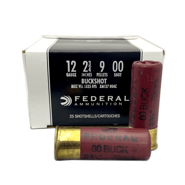 12 Gauge – Federal Premium 2.75″ 00 Buckshot 25 Rd Box