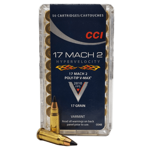 17 Mach 2 – CCI 17 Grain Hyper Velocity Poly-Tip V-Max