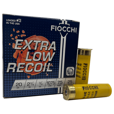 20 Gauge – Fiocchi Extra Low Recoil #7.5 Shotshell 2-3/4″ Plastic Hull ...