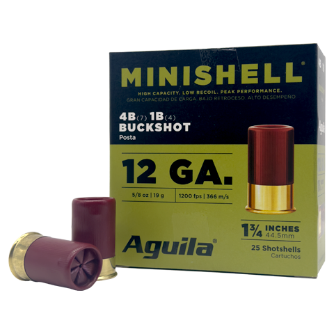 12 Gauge – Aguila 1-3/4″ Mini Shell Buckshot -25 Rounds
