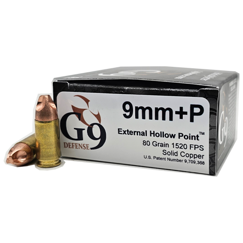 9mm – G9 Defense 80 Grain +P External Hollow Point – 20 Round