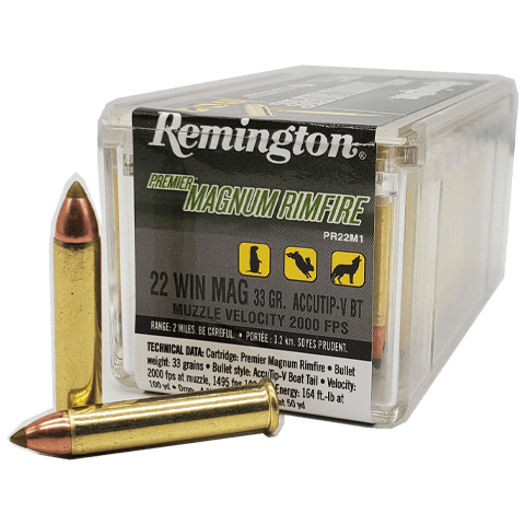 22 Magnum – Remington 33 Grain Accutip-V Boat Tail Brass Case for sale ...