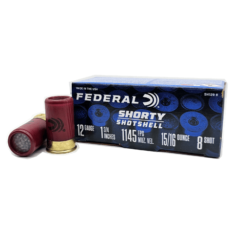12 Gauge – Federal Shorty 1-3/4″ Top Gun #8 Shot – 10 Rounds