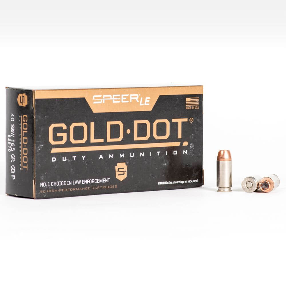 40 SW – 165 gr GD JHP – Speer Gold Dot (53970) – 1000 Rounds