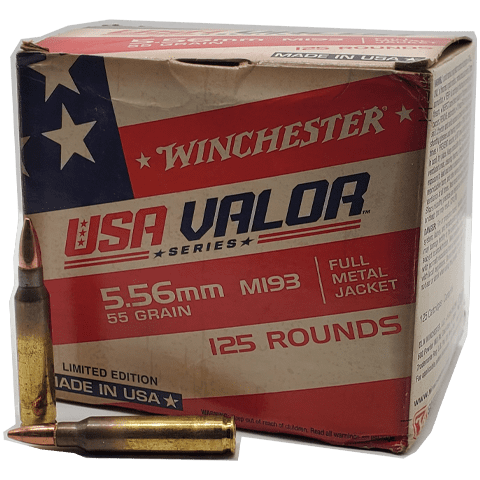 5.56 Nato – Winchester Valor 55 Grain XM193 FMJ – 125 Rounds