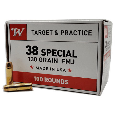 38 Special – Winchester Target & Practice 130 Grain FMJ – 100 Rounds