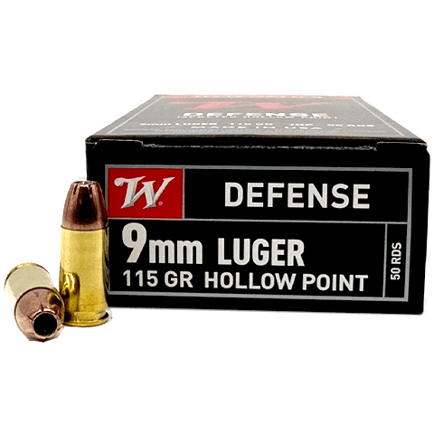 9mm – Winchester 115 Grain Jacketed Hollow Point – 50 Rounds