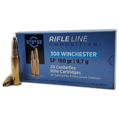 308 Win – PPU Rifle Line 150 Grain Soft Point – 20 Rounds